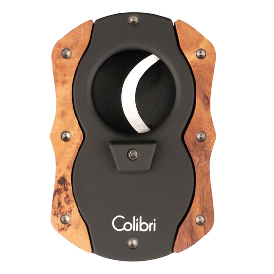 Colibri Cut Wood Cigar Cutter - Black and Light Burl | Havana House
