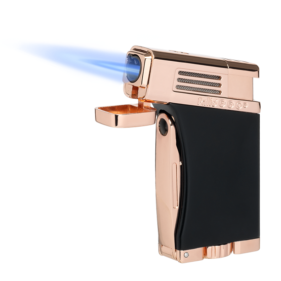 Palio Pro Scorpius Single Torch Cigar Lighter - Black & Rose Gold ...