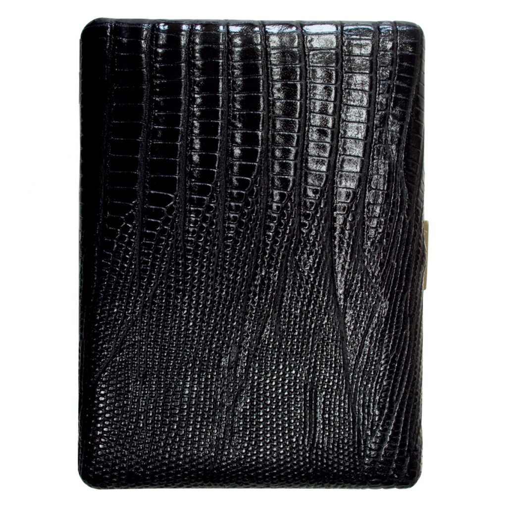 Tsubota Pearl Cosmos Lizard Cigarette Case - Black | Havana House