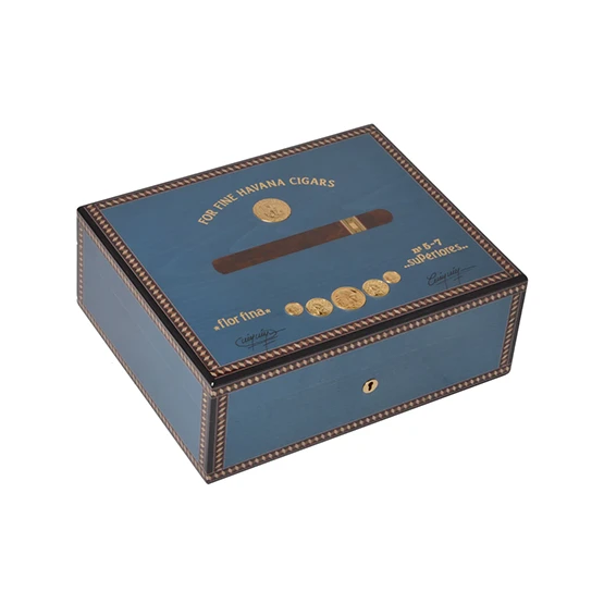 Elie Bleu Medals Blue Sycamore Humidor – 75 Cigar Capacity » Havana House